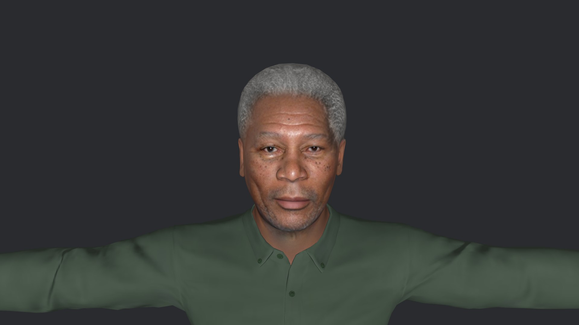 3D Morgan Freeman Hyper Realistic Full Body Fully Rigged 3D Character ...