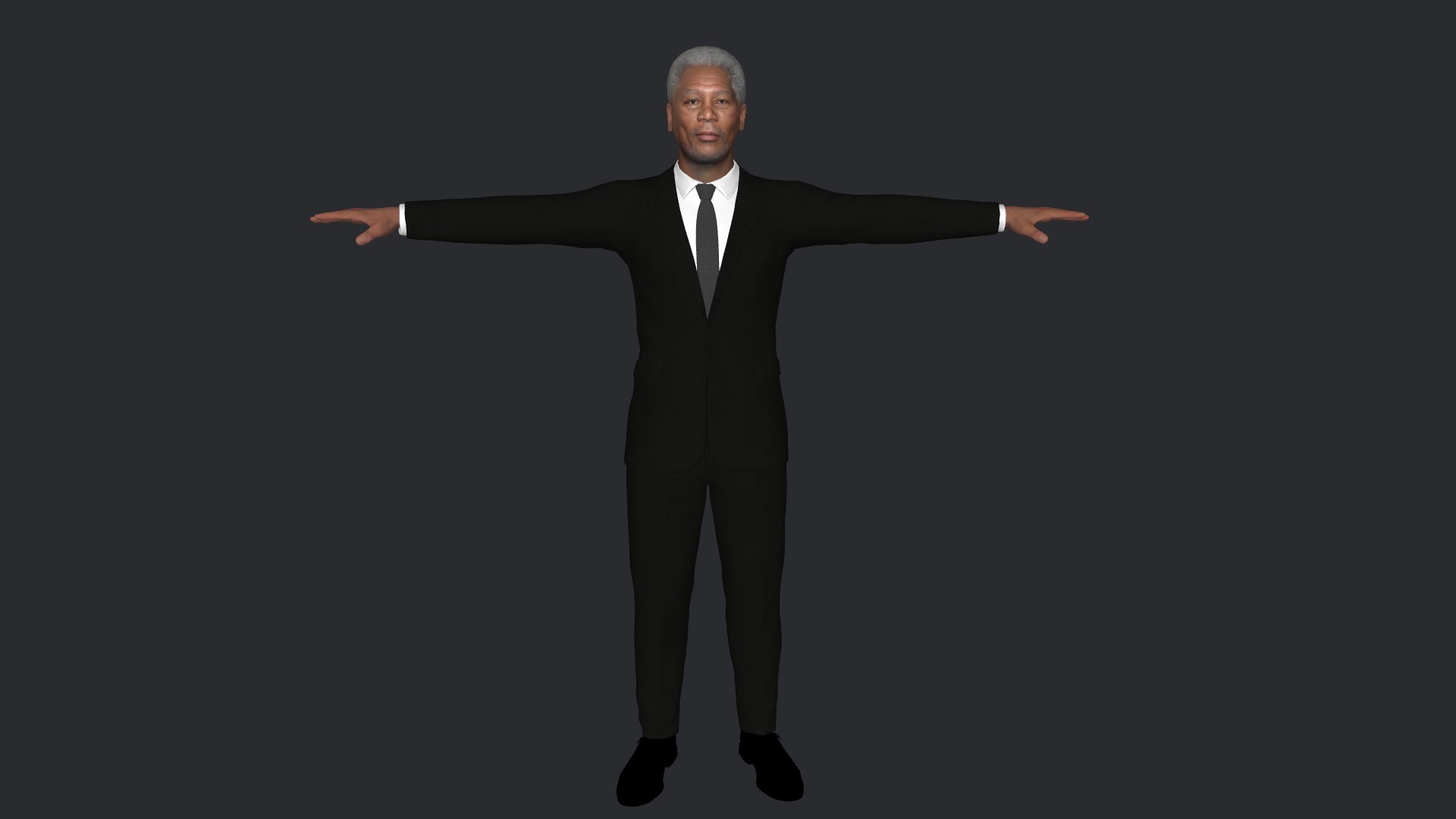 3D Morgan Freeman Hyper Realistic Full Body Fully Rigged 3D Character ...