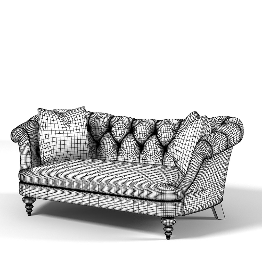 3d Model Of Classic Traditional Tufted