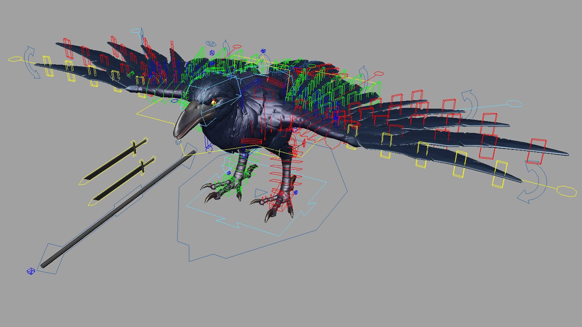 Vail Crow Anim Rig Model - TurboSquid 2163307