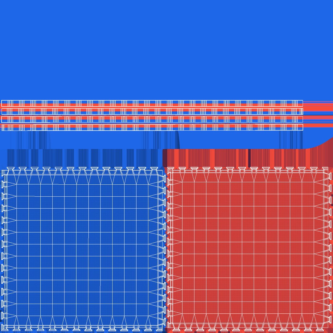 Tatami Puzzle Blue and Red 3D model - TurboSquid 1984573