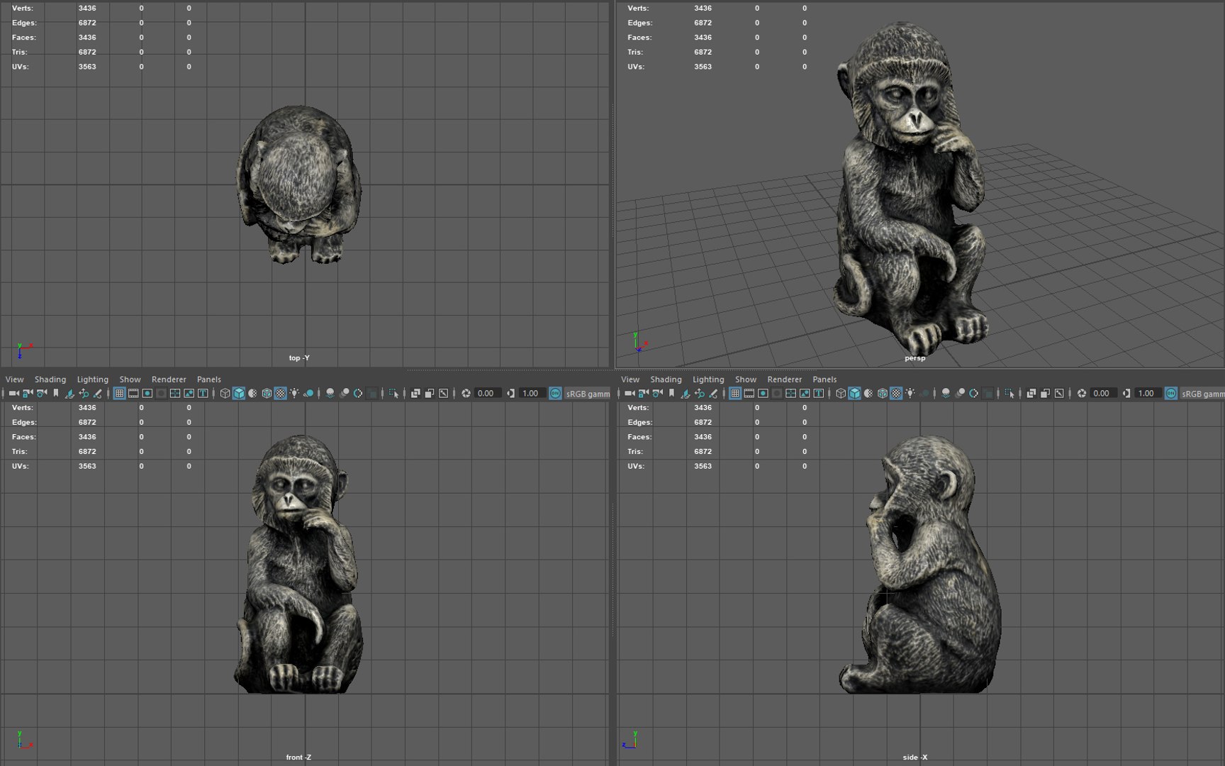 Monkey Statue 3D Model - TurboSquid 2132761