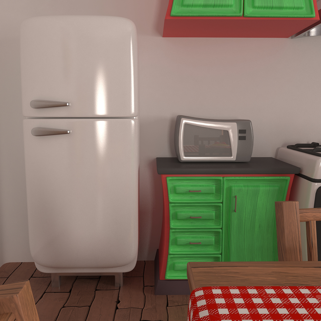 3D cartoon kitchen model - TurboSquid 1357905