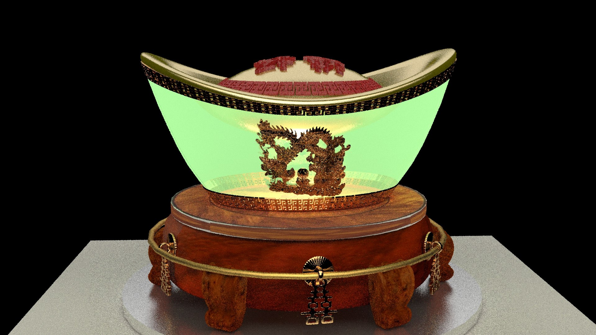 Chinese Gold Ingot 3D Model - TurboSquid 1621813