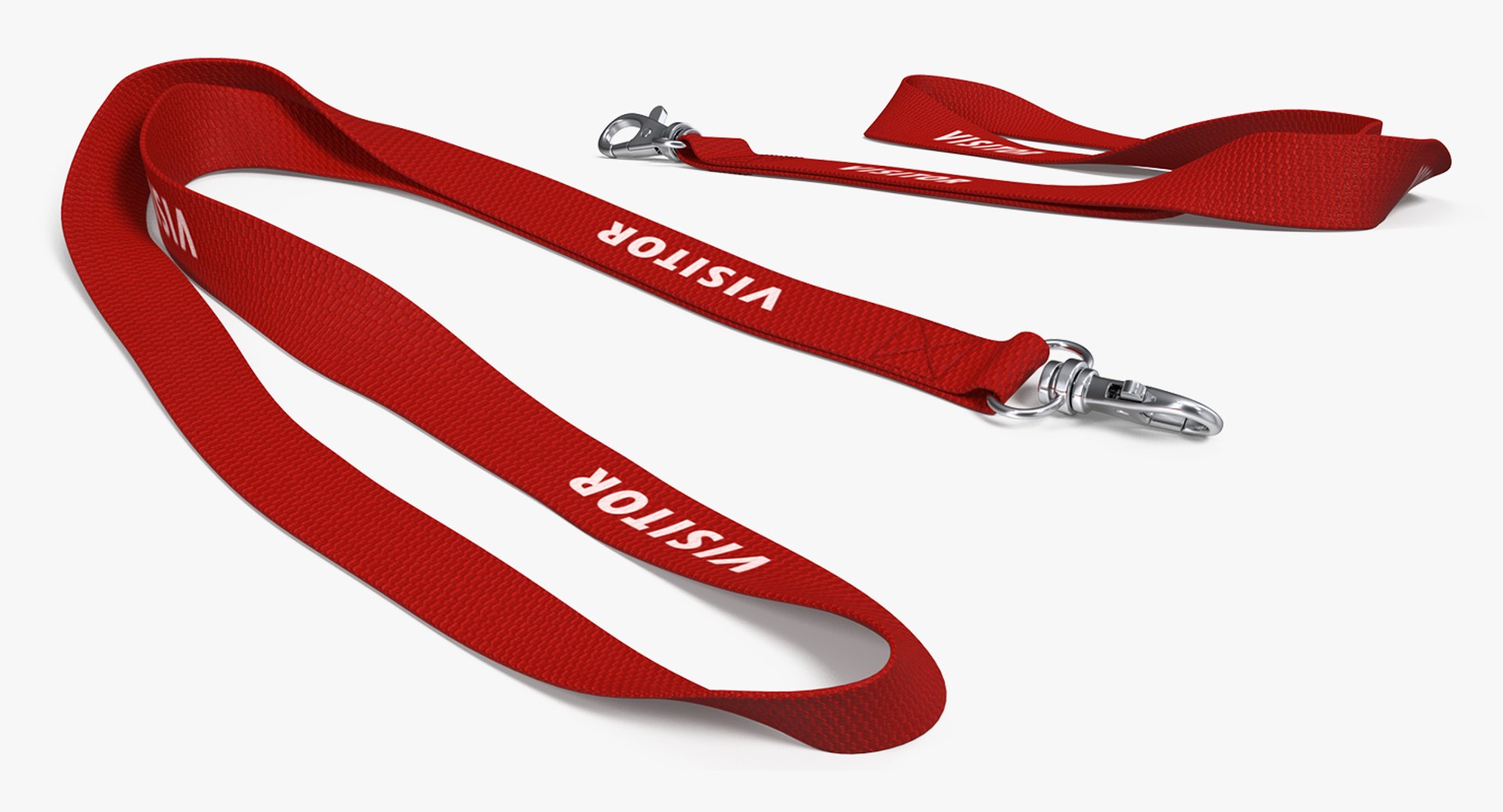 3D red visitor lanyard - TurboSquid 1255612