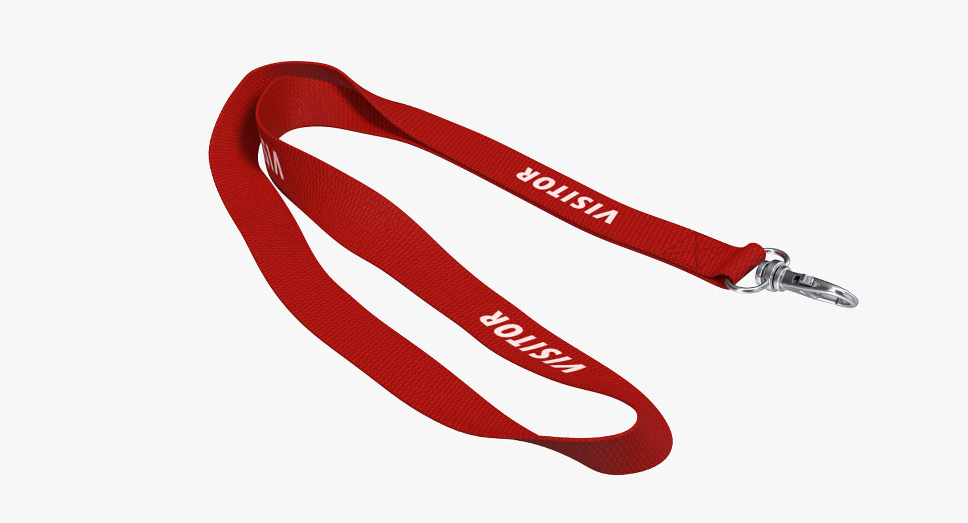 3D red visitor lanyard - TurboSquid 1255612