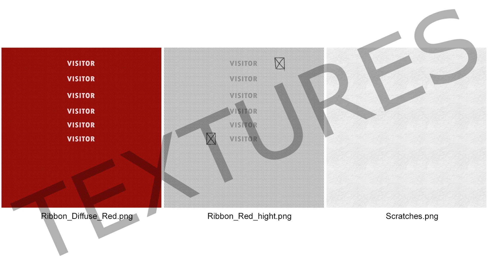 3D red visitor lanyard - TurboSquid 1255612