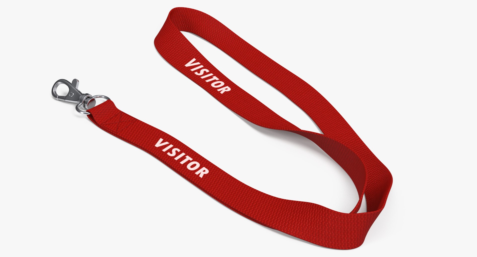3D red visitor lanyard - TurboSquid 1255612
