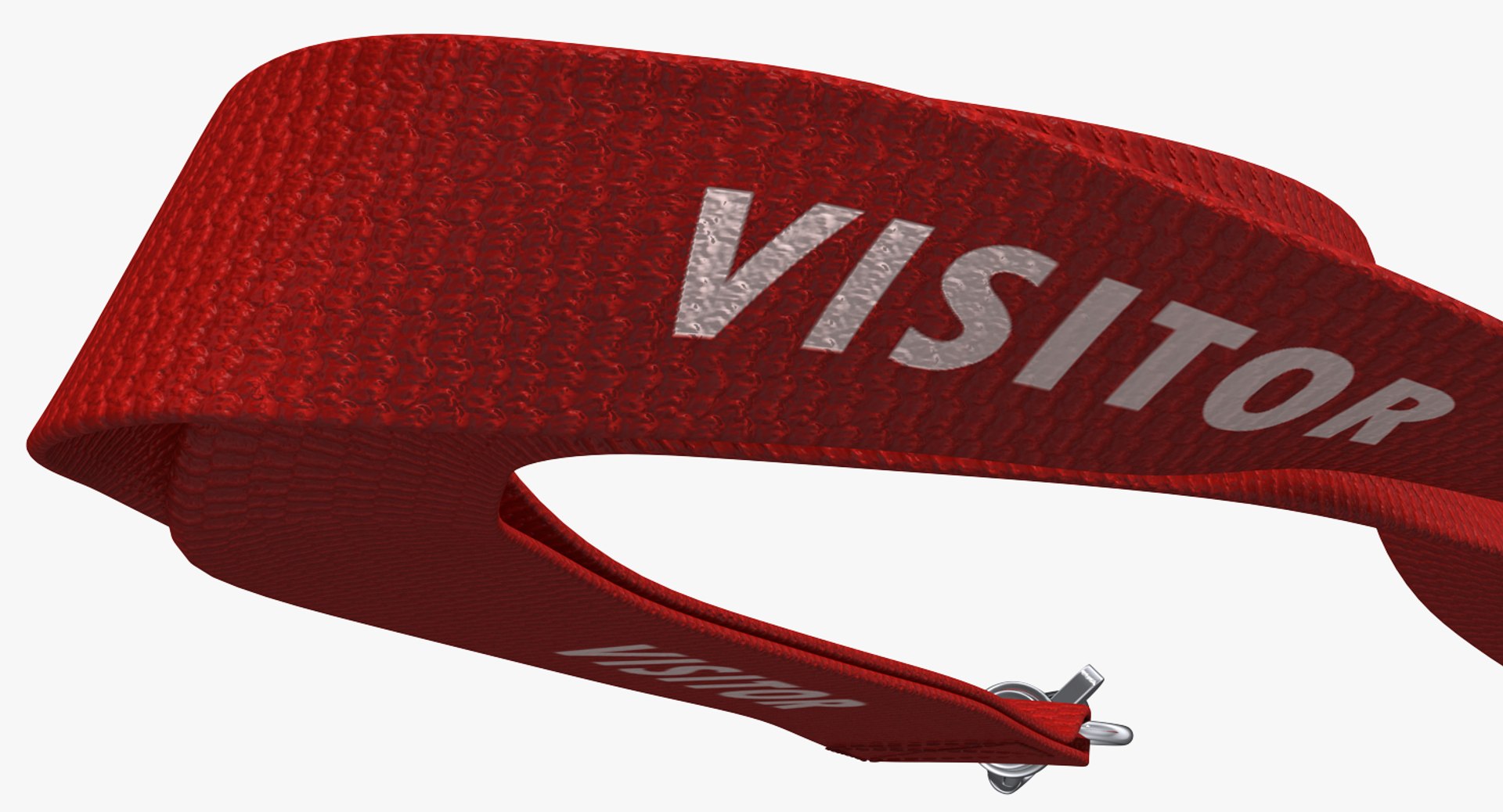 3D red visitor lanyard - TurboSquid 1255612