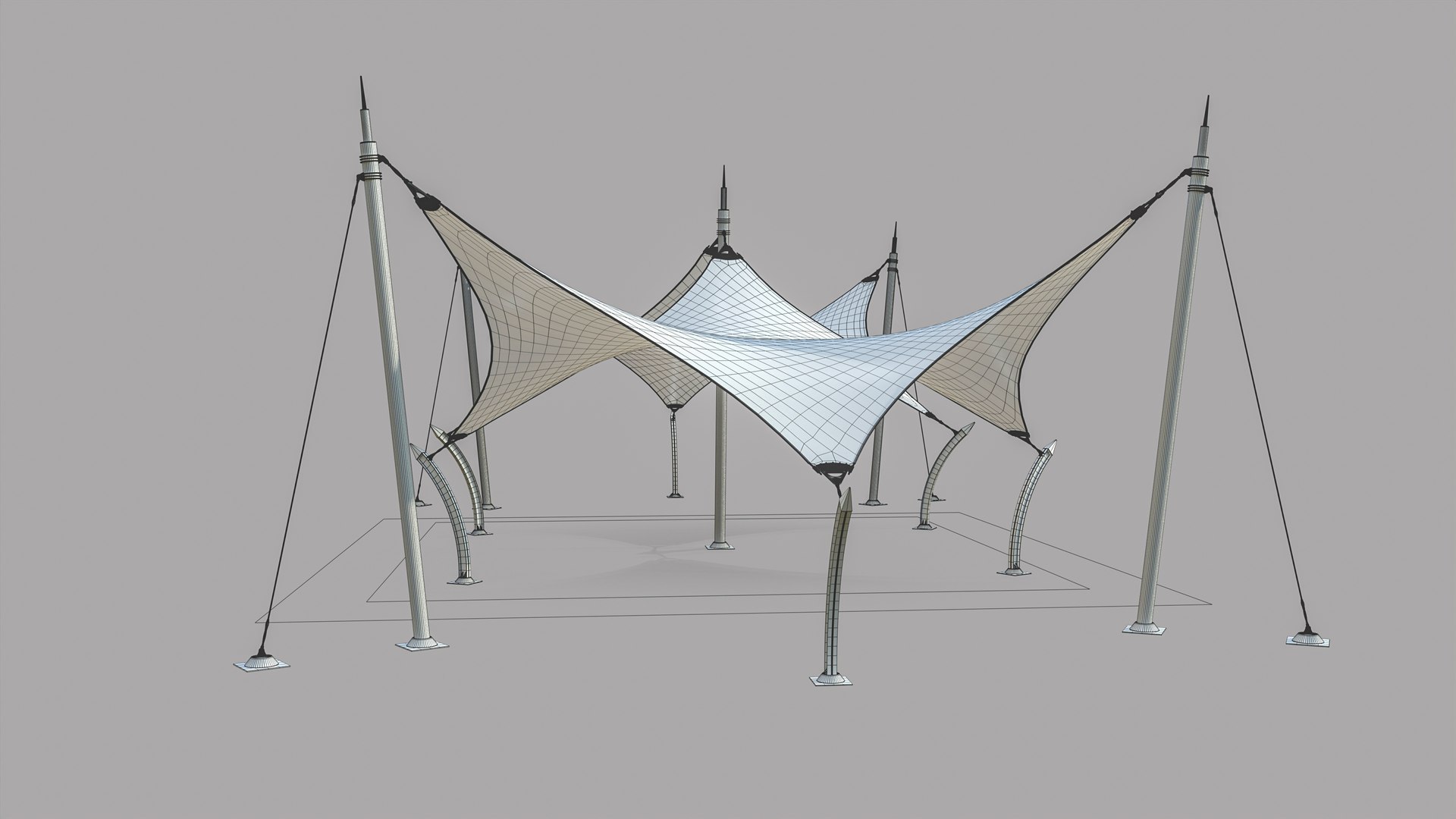 Tensile Structure Project 3D - TurboSquid 2263332