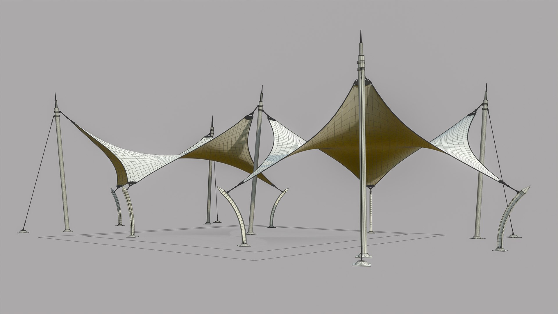 Tensile Structure Project 3D - TurboSquid 2263332