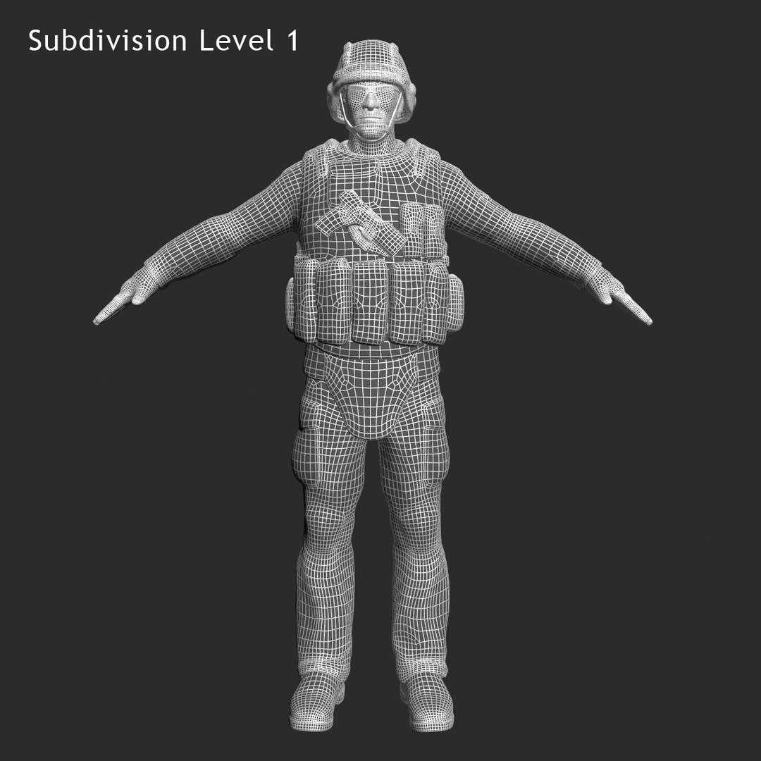 military male bundeswehr soldier 3d model