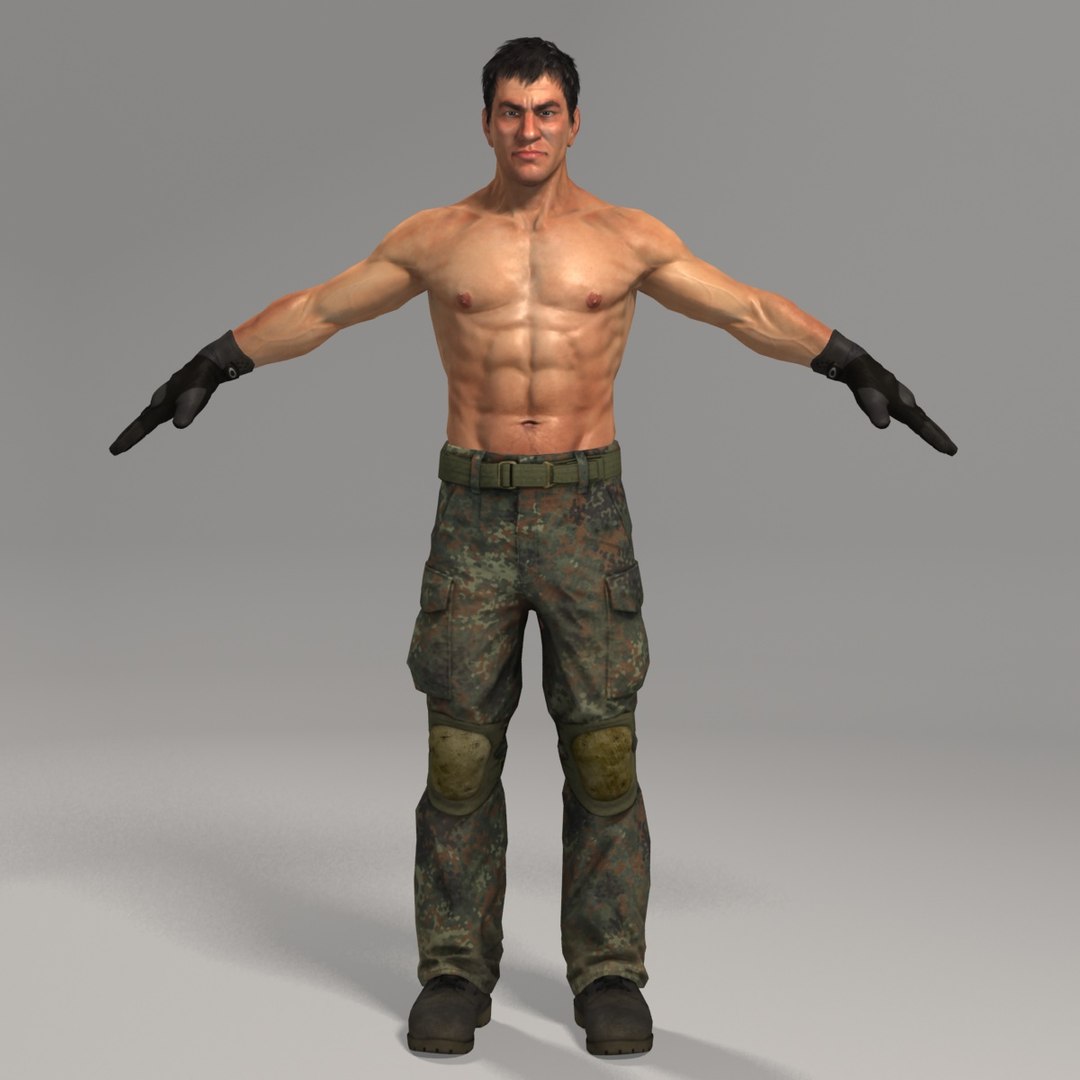 military male bundeswehr soldier 3d model