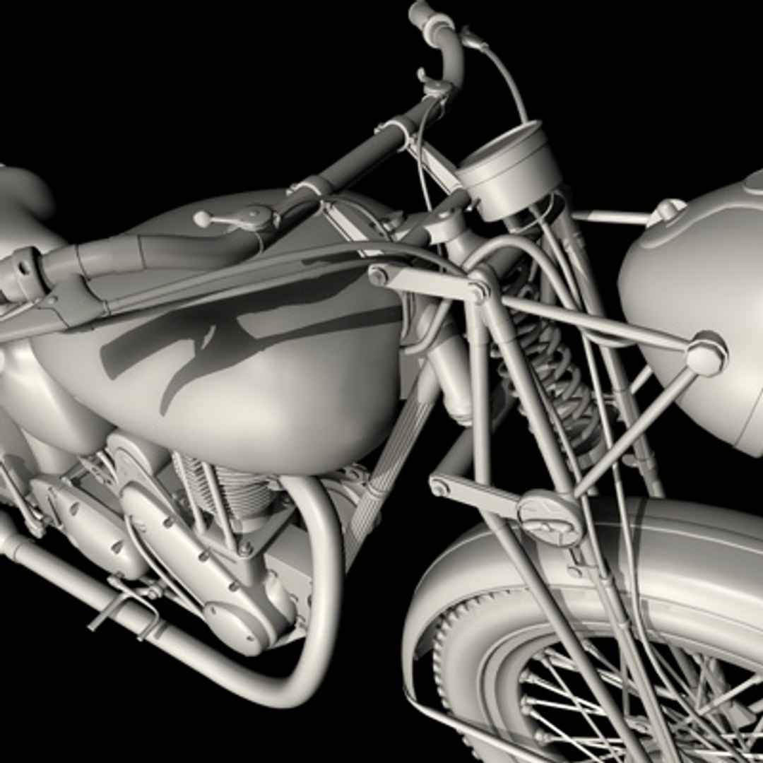 3d Ww2 Triumph Motorcycle Model