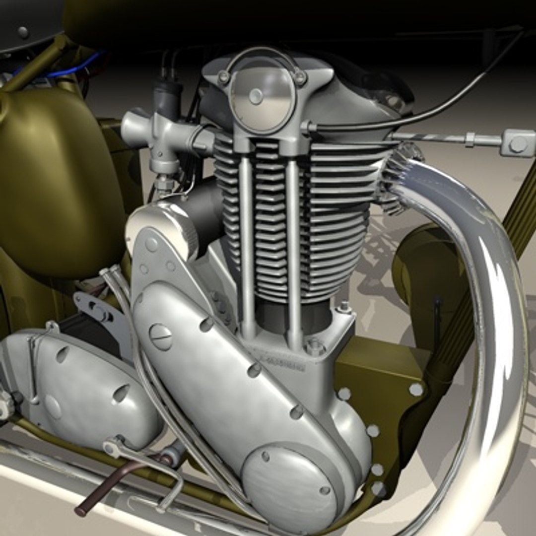 3d Ww2 Triumph Motorcycle Model