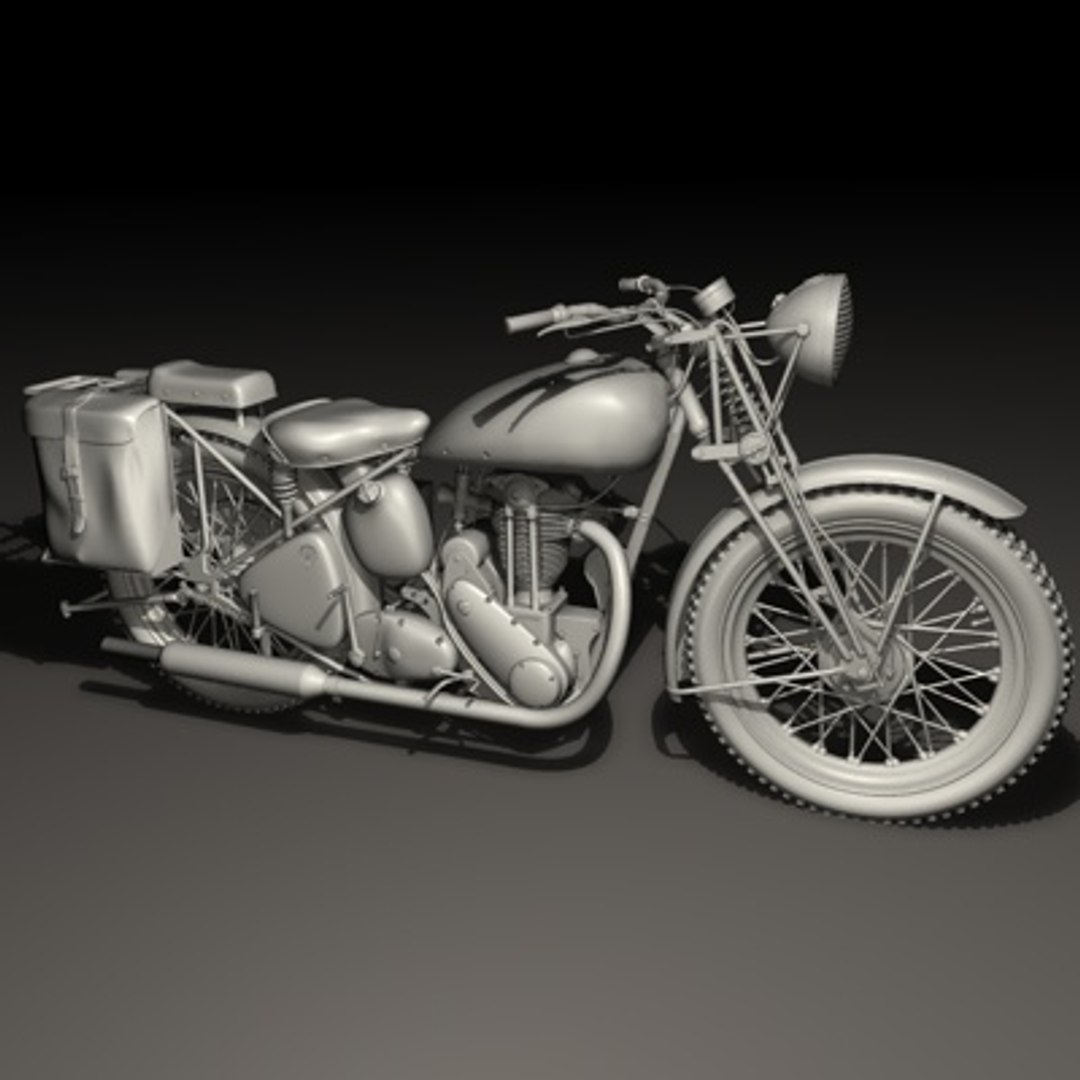 3d Ww2 Triumph Motorcycle Model
