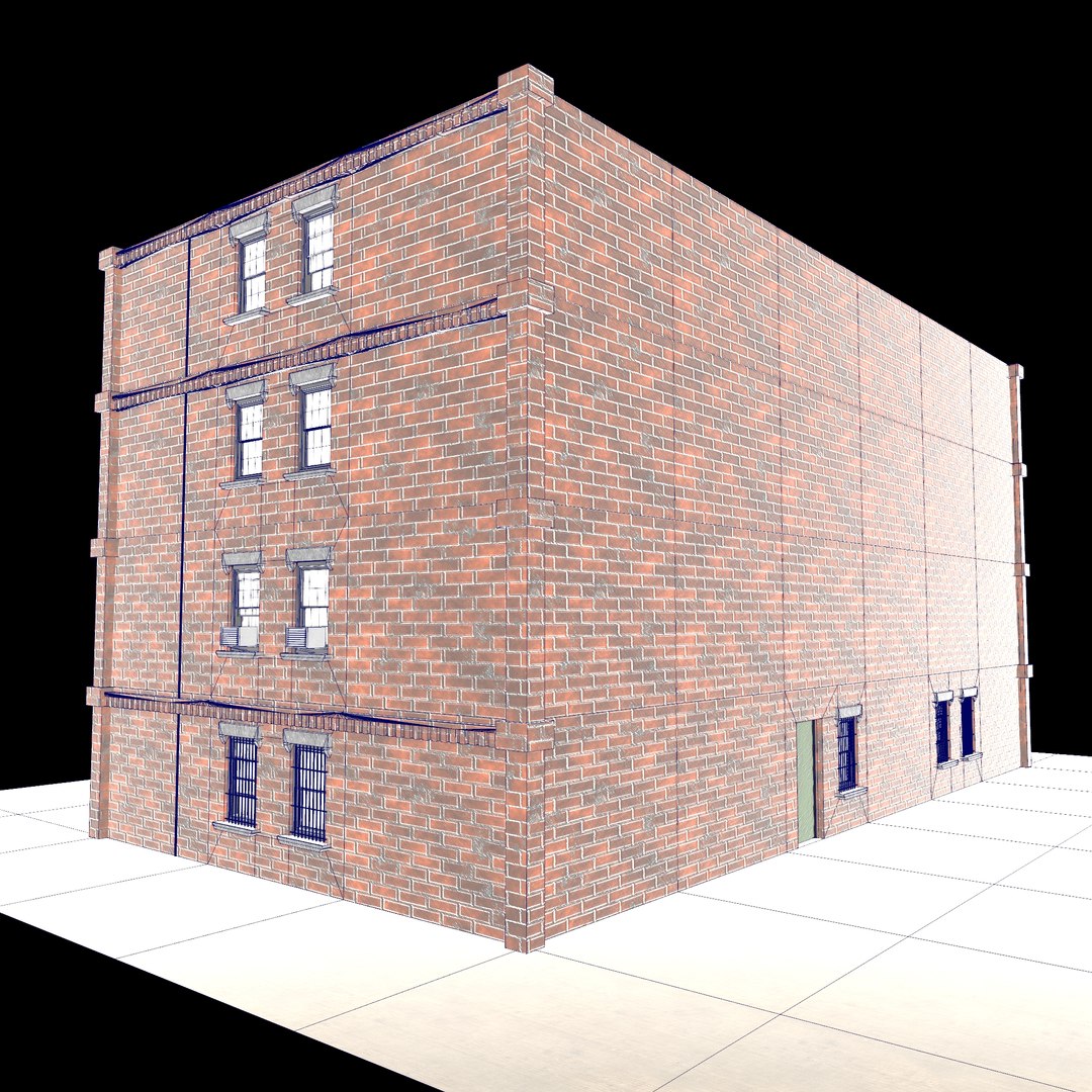3D Model Brick Apartment Building - TurboSquid 2223906