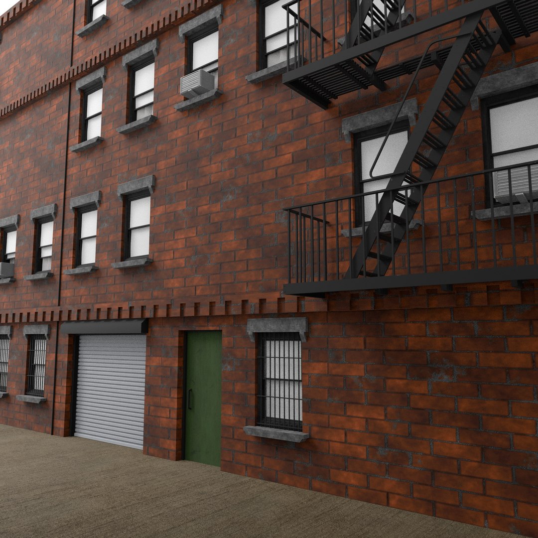 3D Model Brick Apartment Building - TurboSquid 2223906