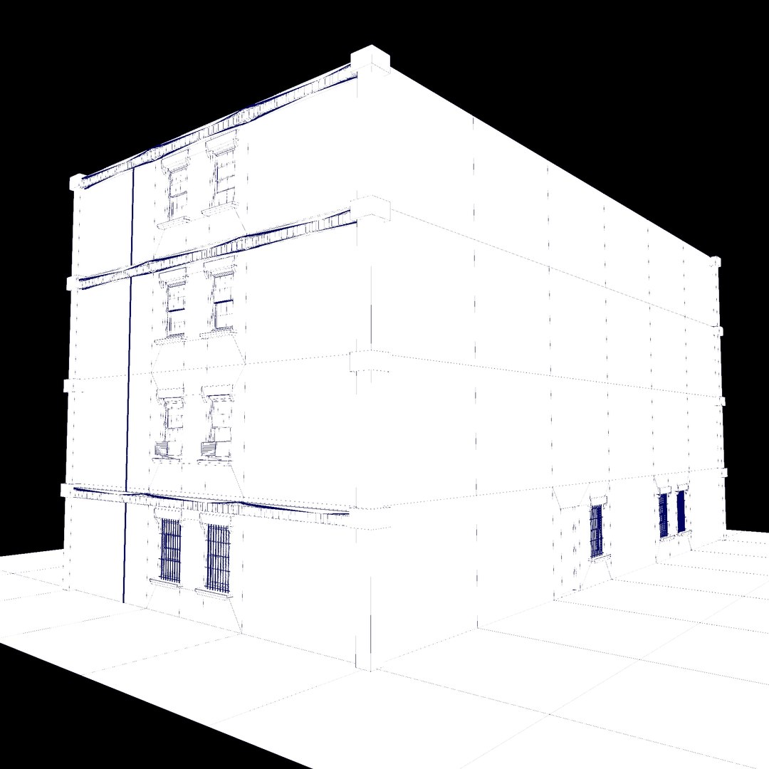 3D Model Brick Apartment Building - TurboSquid 2223906