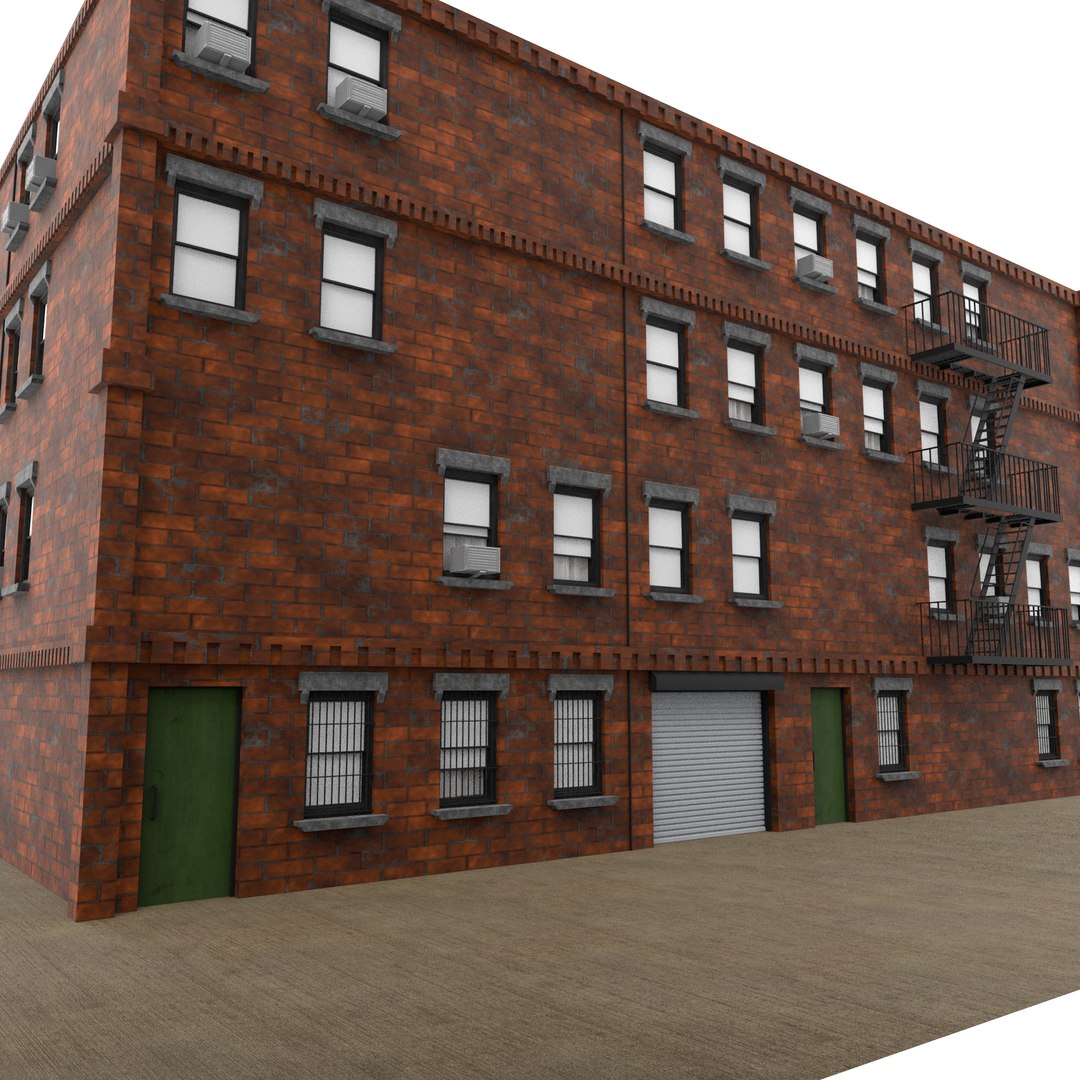 3D Model Brick Apartment Building - TurboSquid 2223906