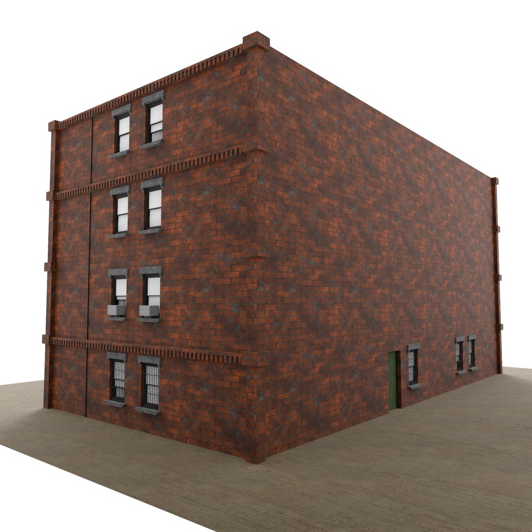 3D Model Brick Apartment Building - TurboSquid 2223906
