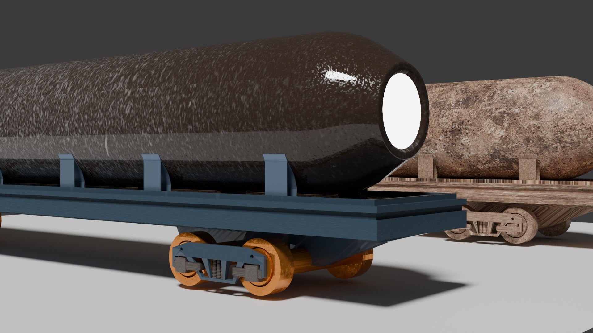 3D Two Cylindrical Railway Cars - TurboSquid 2352503