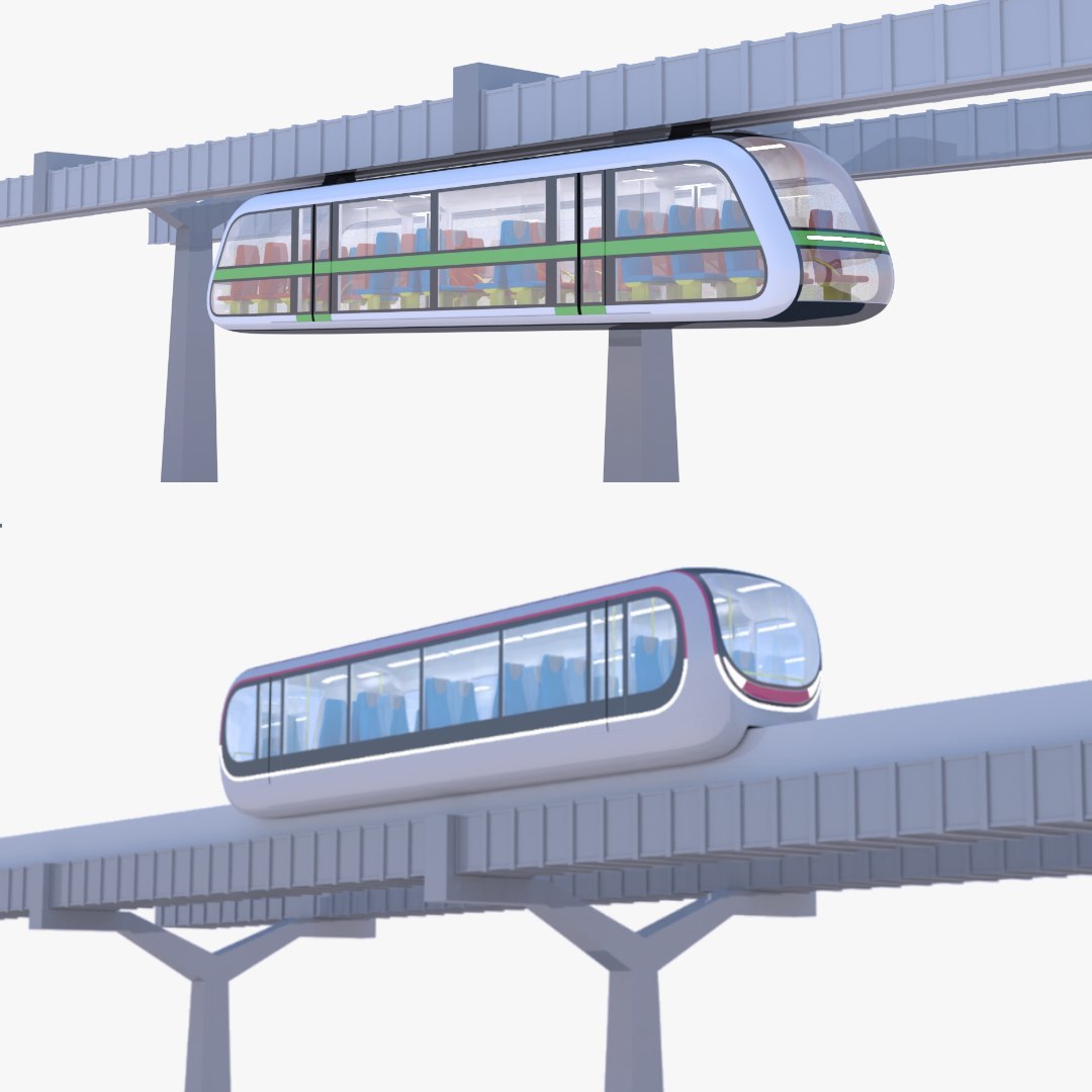 3D Monorail Trains Collection 2023 III - TurboSquid 2081096