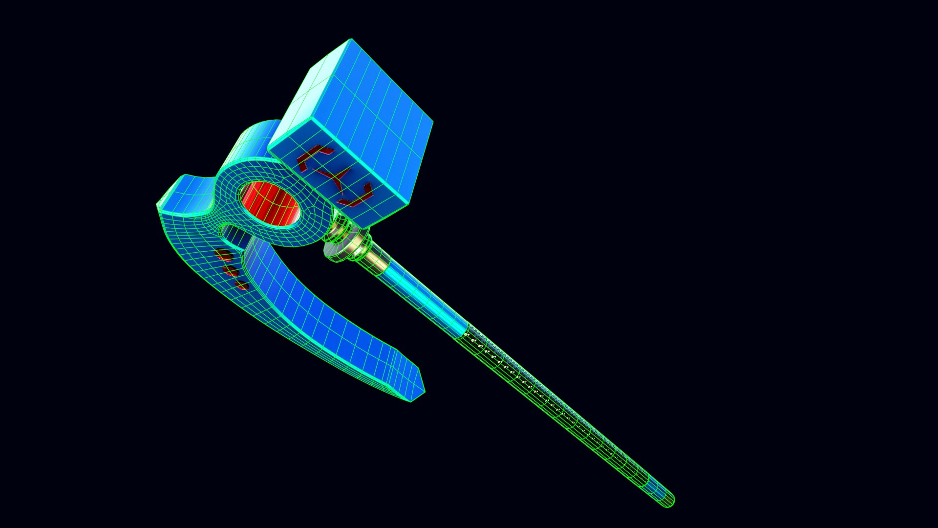 Low-poly stylized two-handed hammer game-ready 3D model - TurboSquid ...