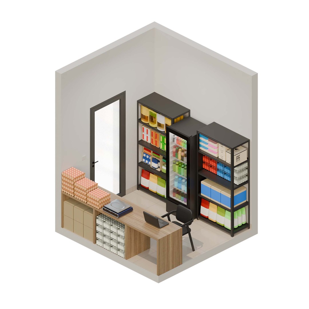 3D Small Shop - TurboSquid 2413364