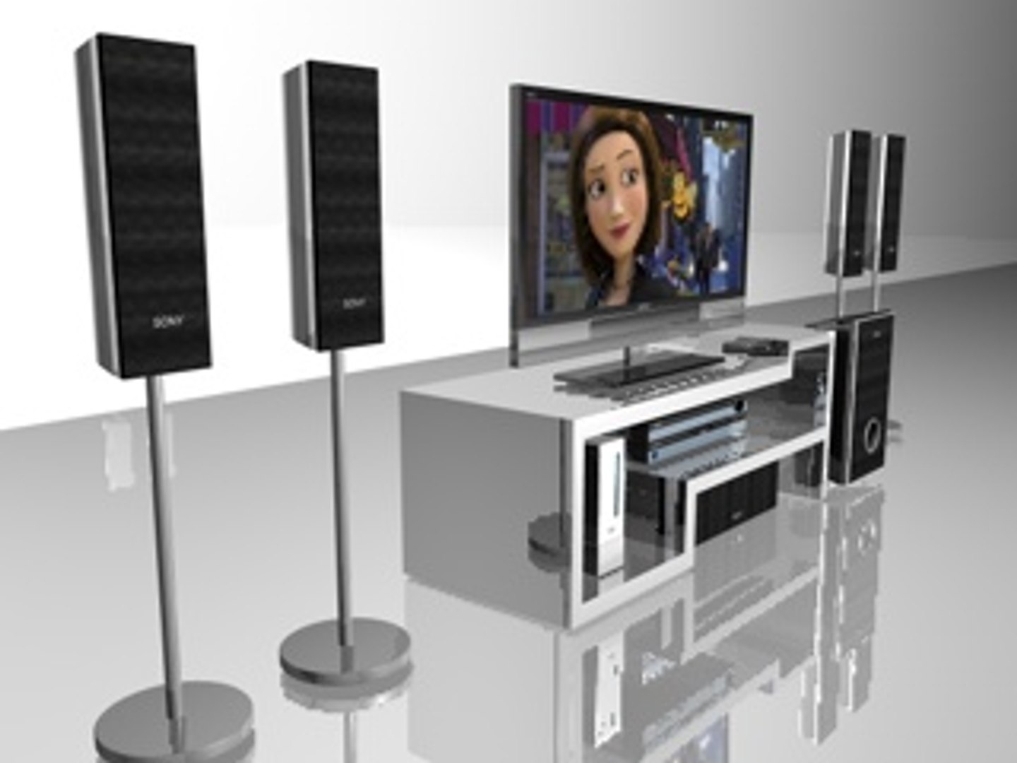 3d Model Of Sony Entertainment Television Home Theatre