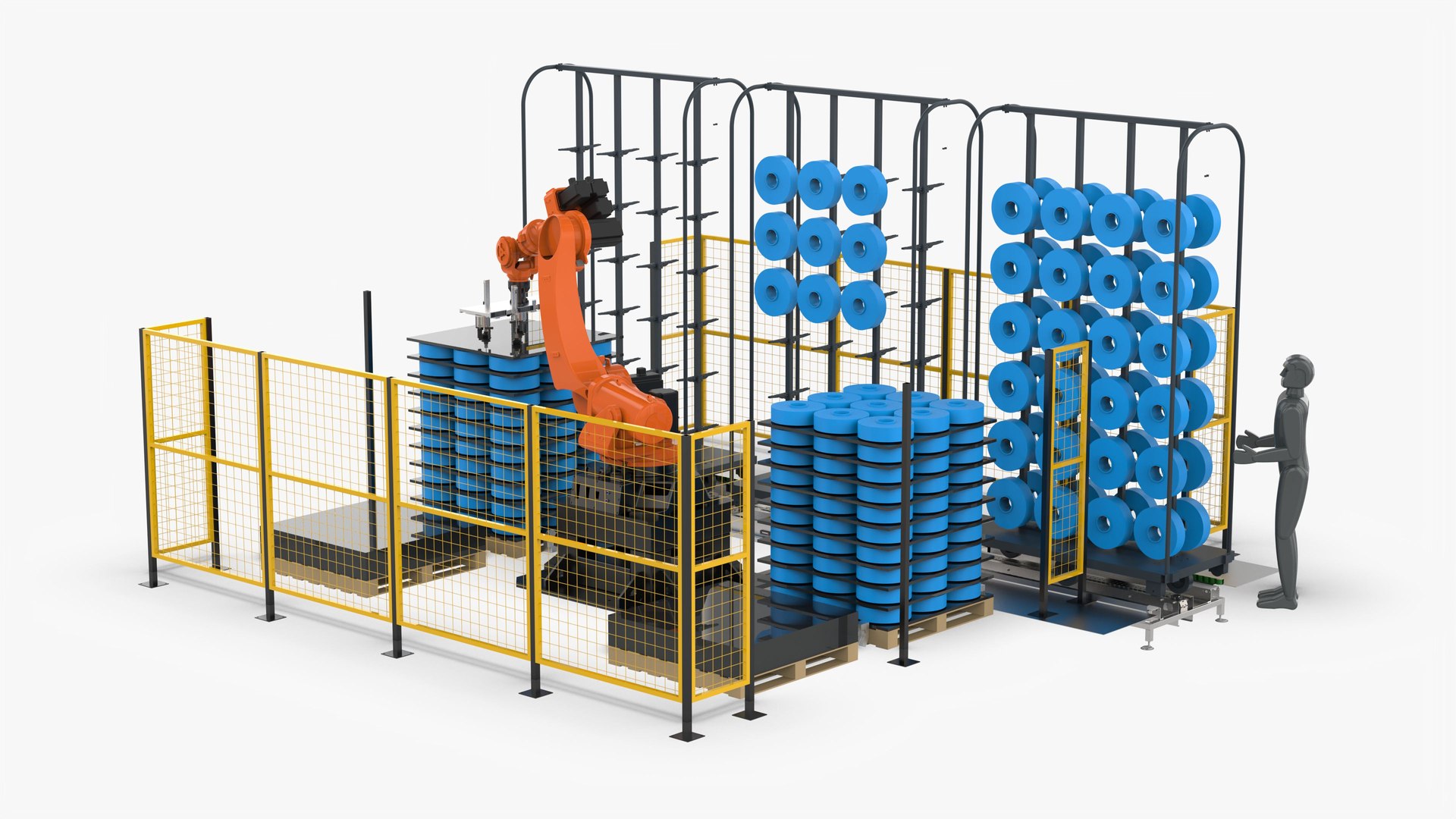 Automatic Robot Bobbin Loading Workstation 3D Model - TurboSquid 2009383