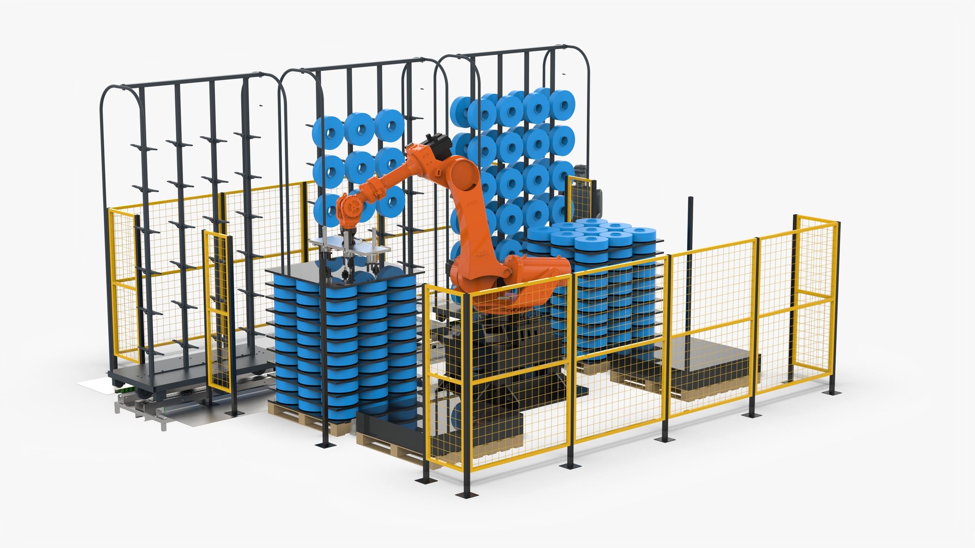 Automatic Robot Bobbin Loading Workstation 3D Model - TurboSquid 2009383