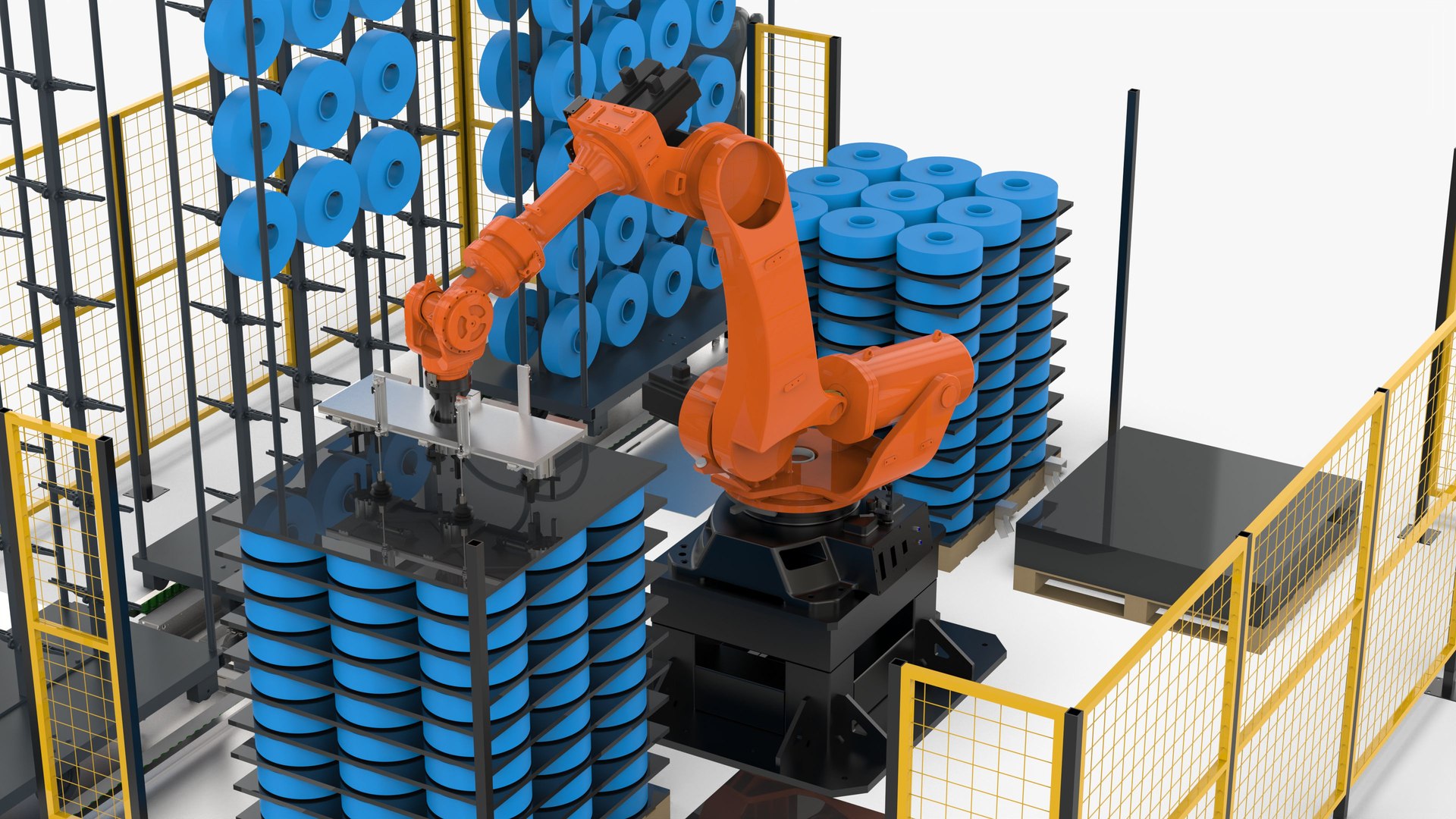 Automatic Robot Bobbin Loading Workstation 3D Model - TurboSquid 2009383