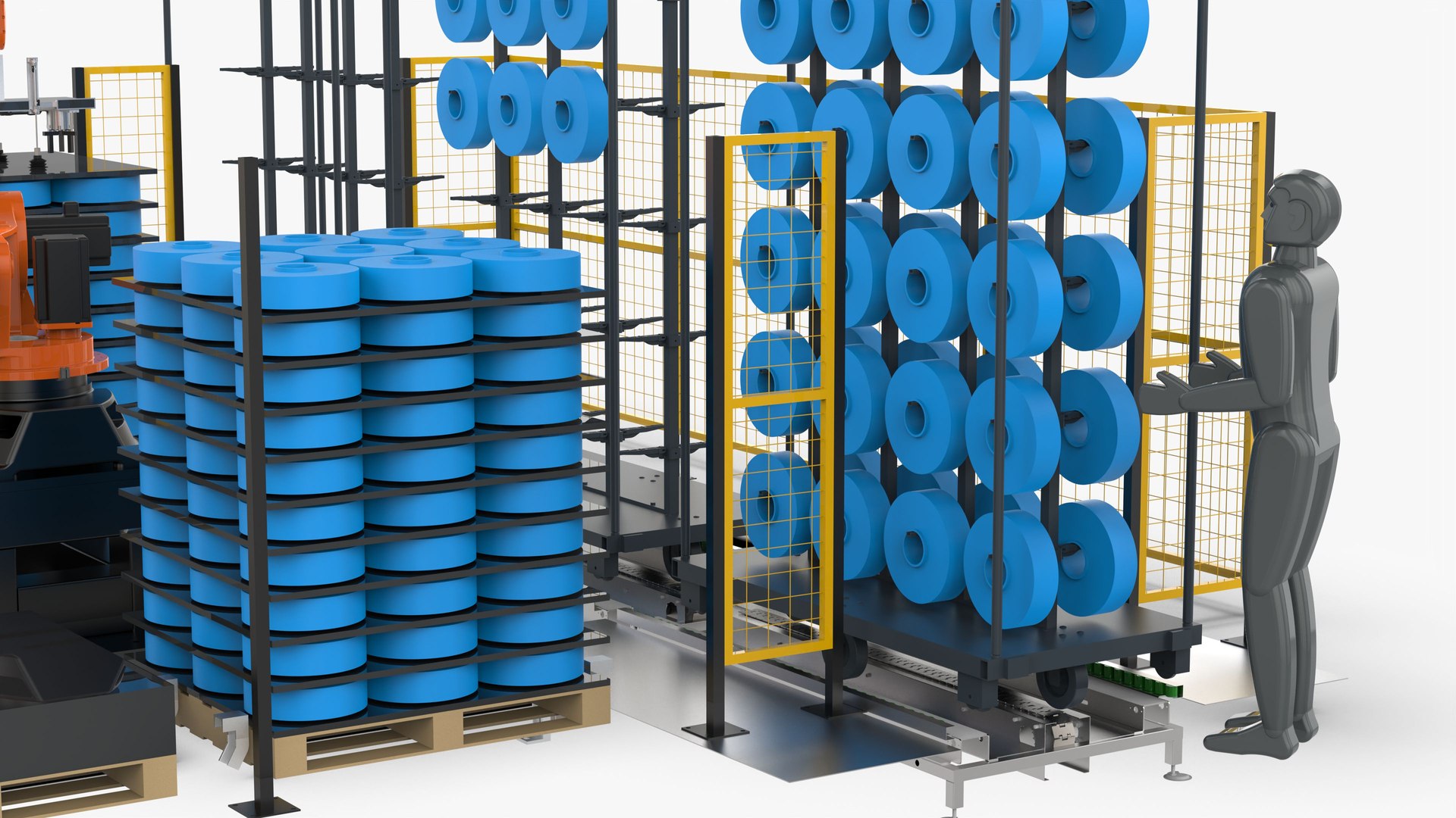 Automatic Robot Bobbin Loading Workstation 3D Model - TurboSquid 2009383