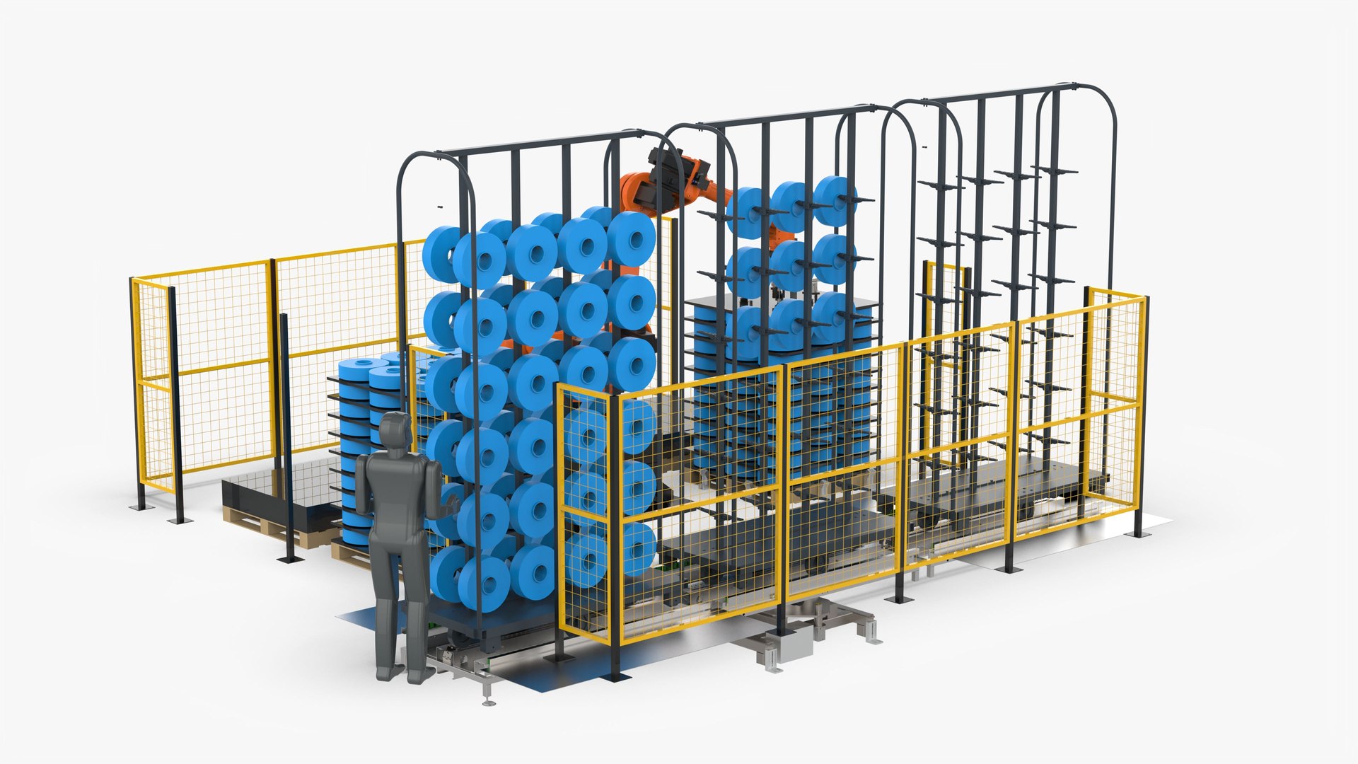 Automatic Robot Bobbin Loading Workstation 3D Model - TurboSquid 2009383