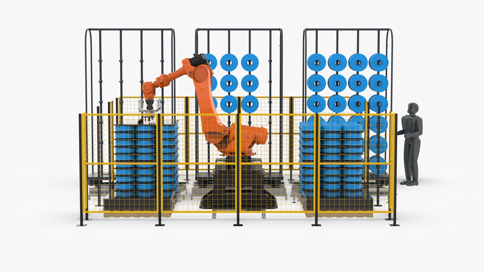Automatic Robot Bobbin Loading Workstation 3D Model - TurboSquid 2009383