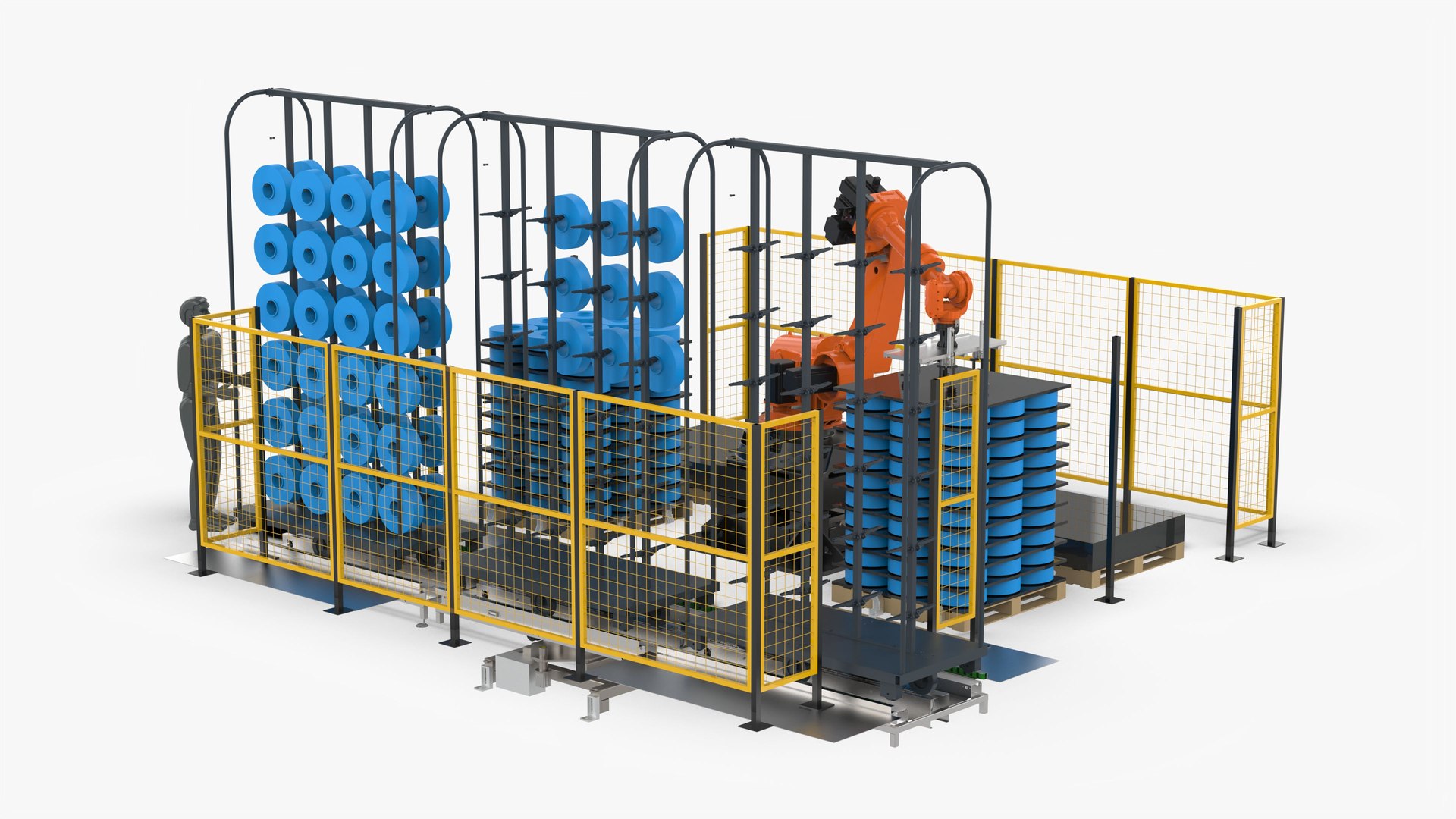 Automatic Robot Bobbin Loading Workstation 3D Model - TurboSquid 2009383