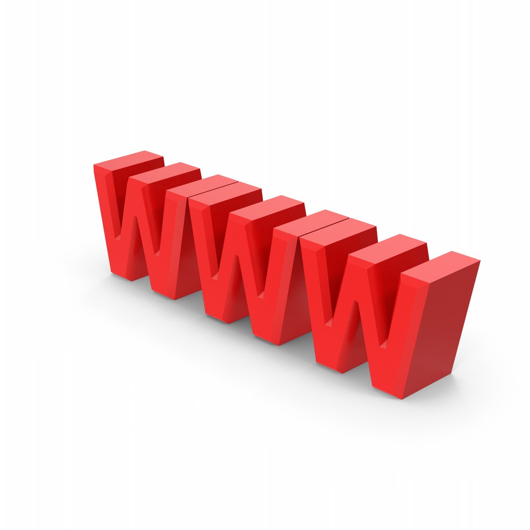 3D Model Red W W W Icon - TurboSquid 2256158