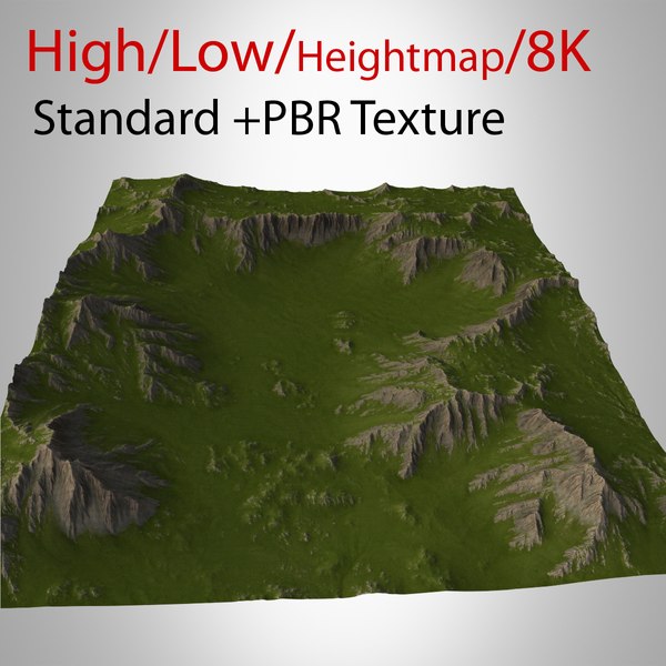 3d model of mountain valley landscape