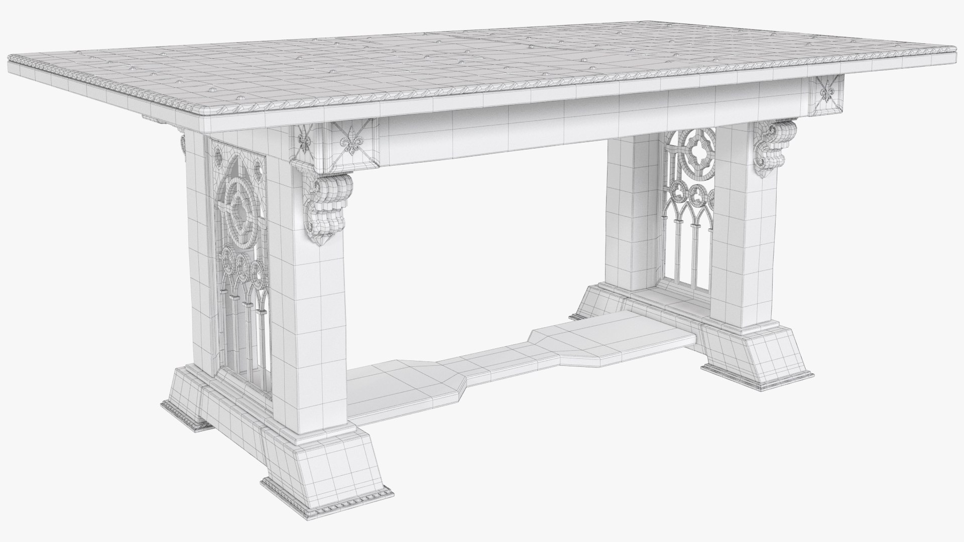 Gothic Ancient Table 3D Model - TurboSquid 2005963