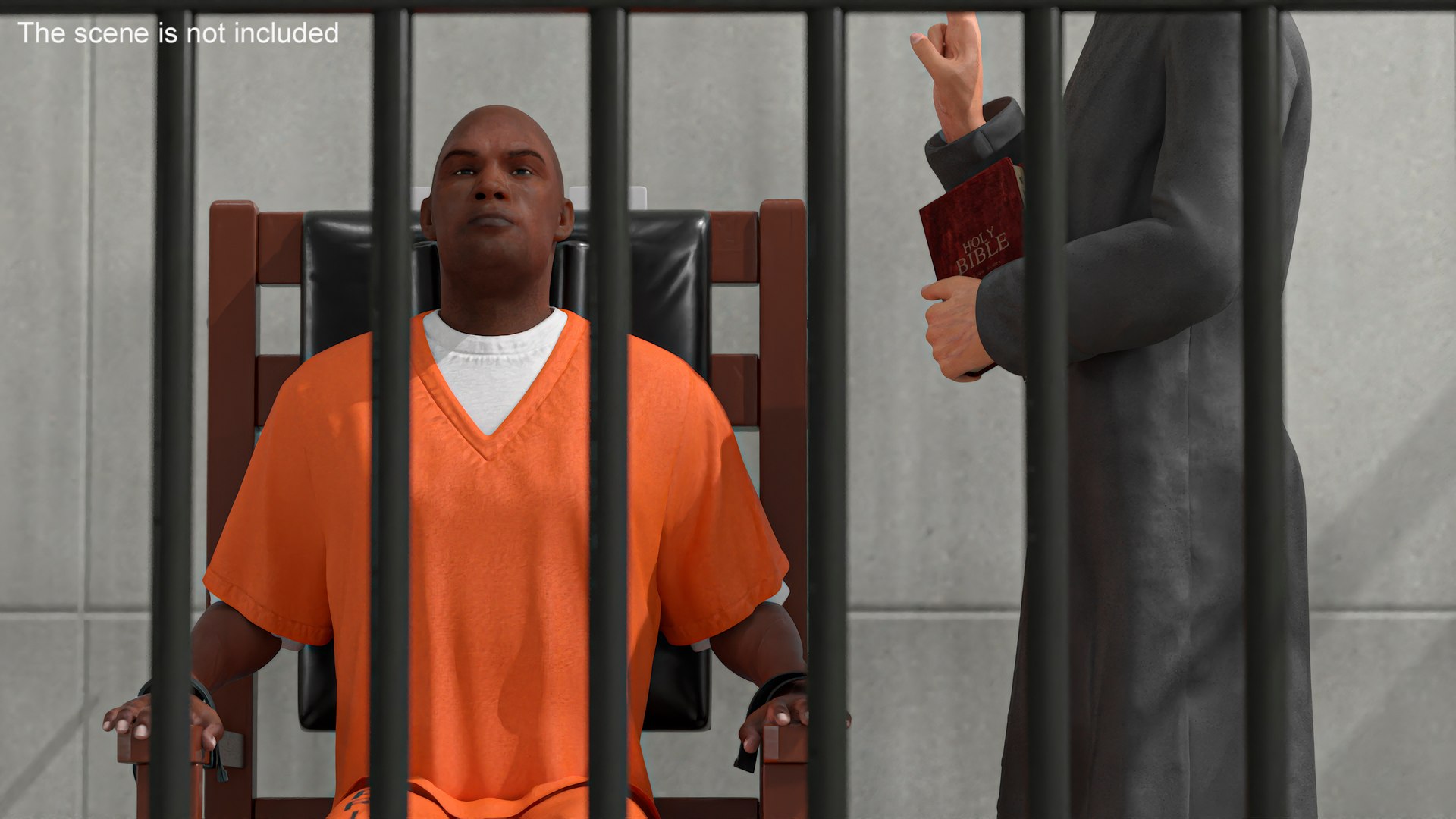 3D Model Priest And Prisoner On Electric Chair - TurboSquid 2366151