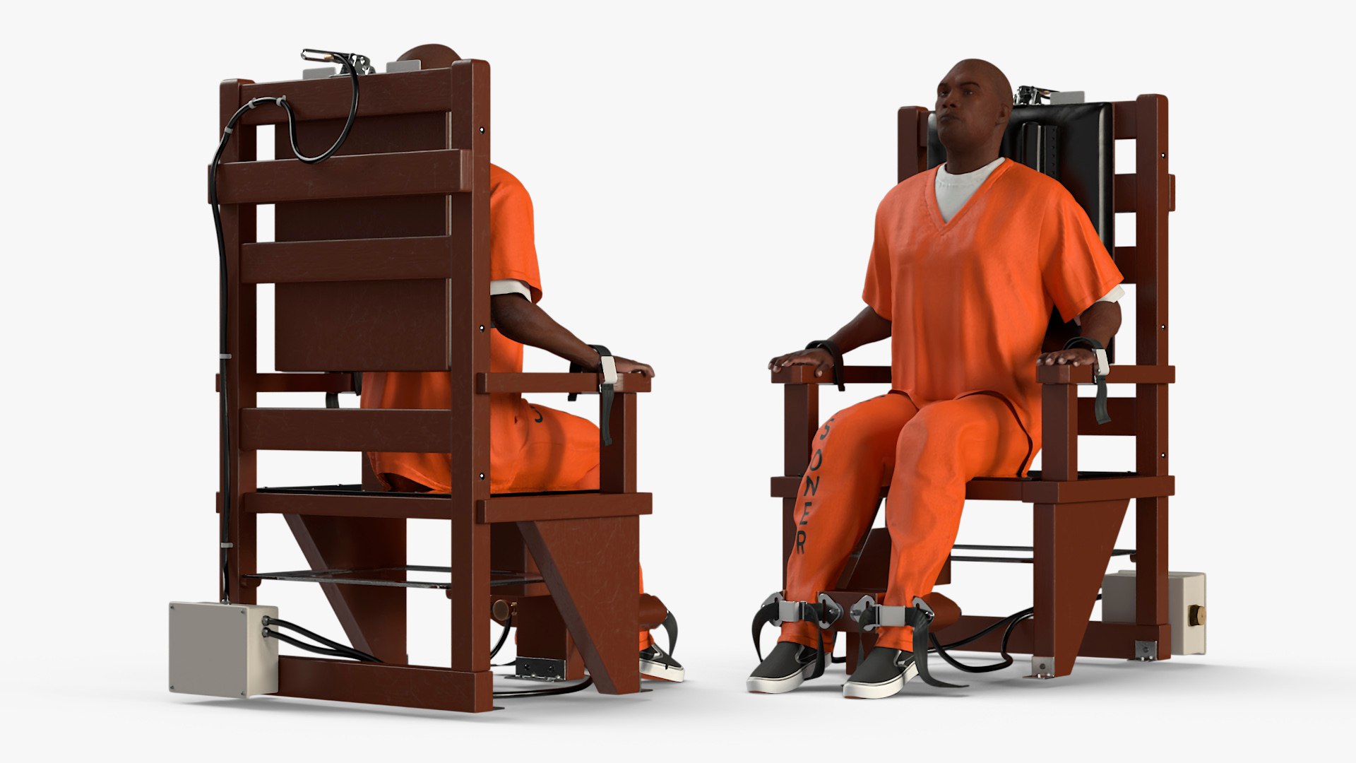 3D Model Priest And Prisoner On Electric Chair - TurboSquid 2366151