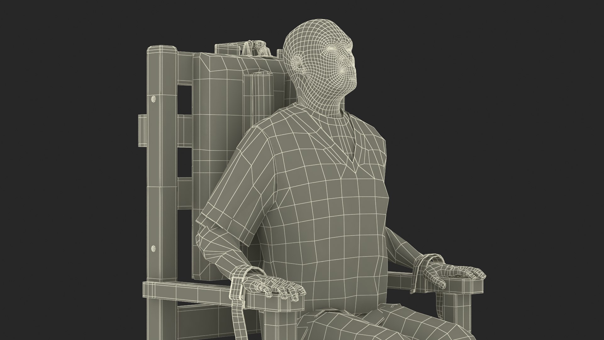3D Model Priest And Prisoner On Electric Chair - TurboSquid 2366151