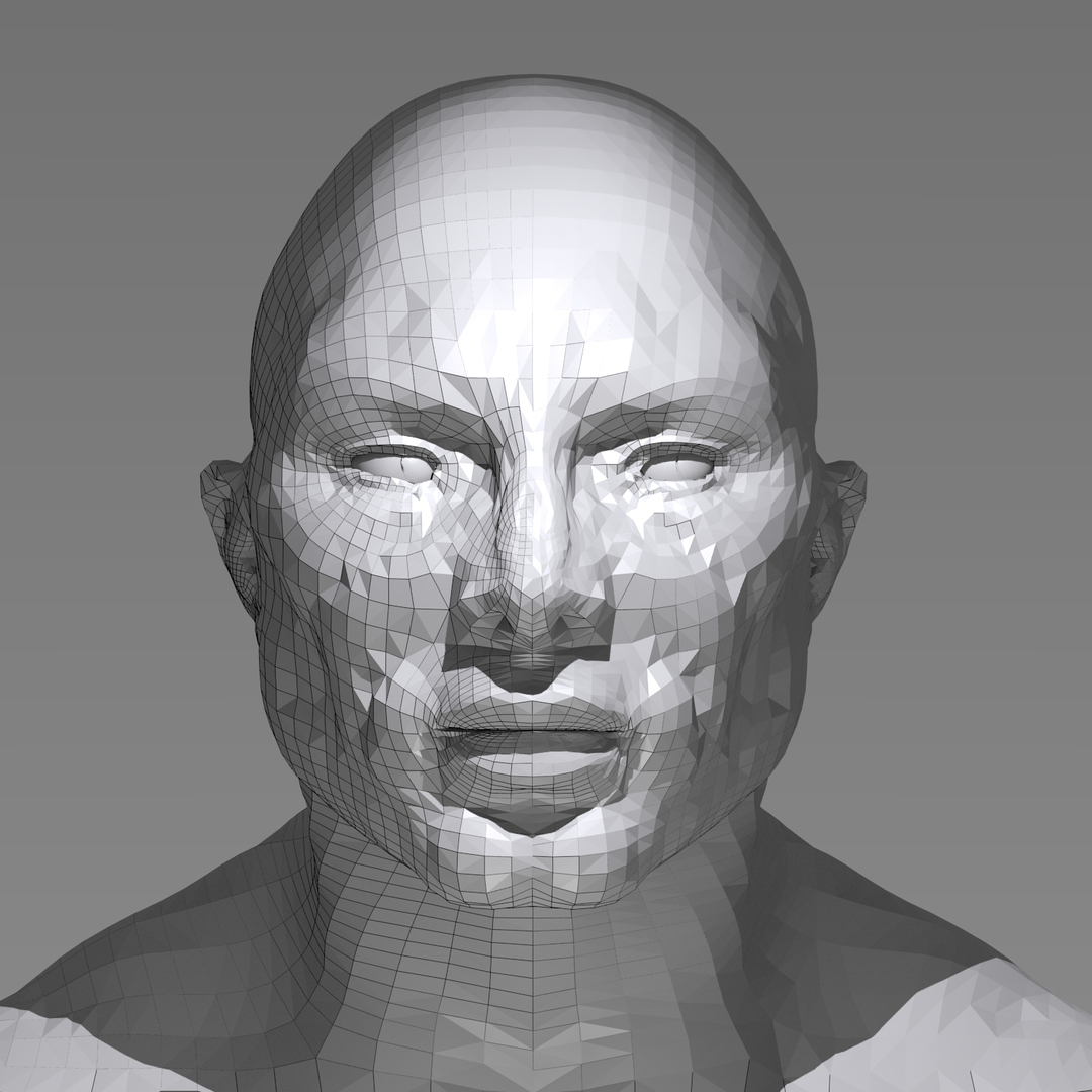 Blender Male Head Rigged 3