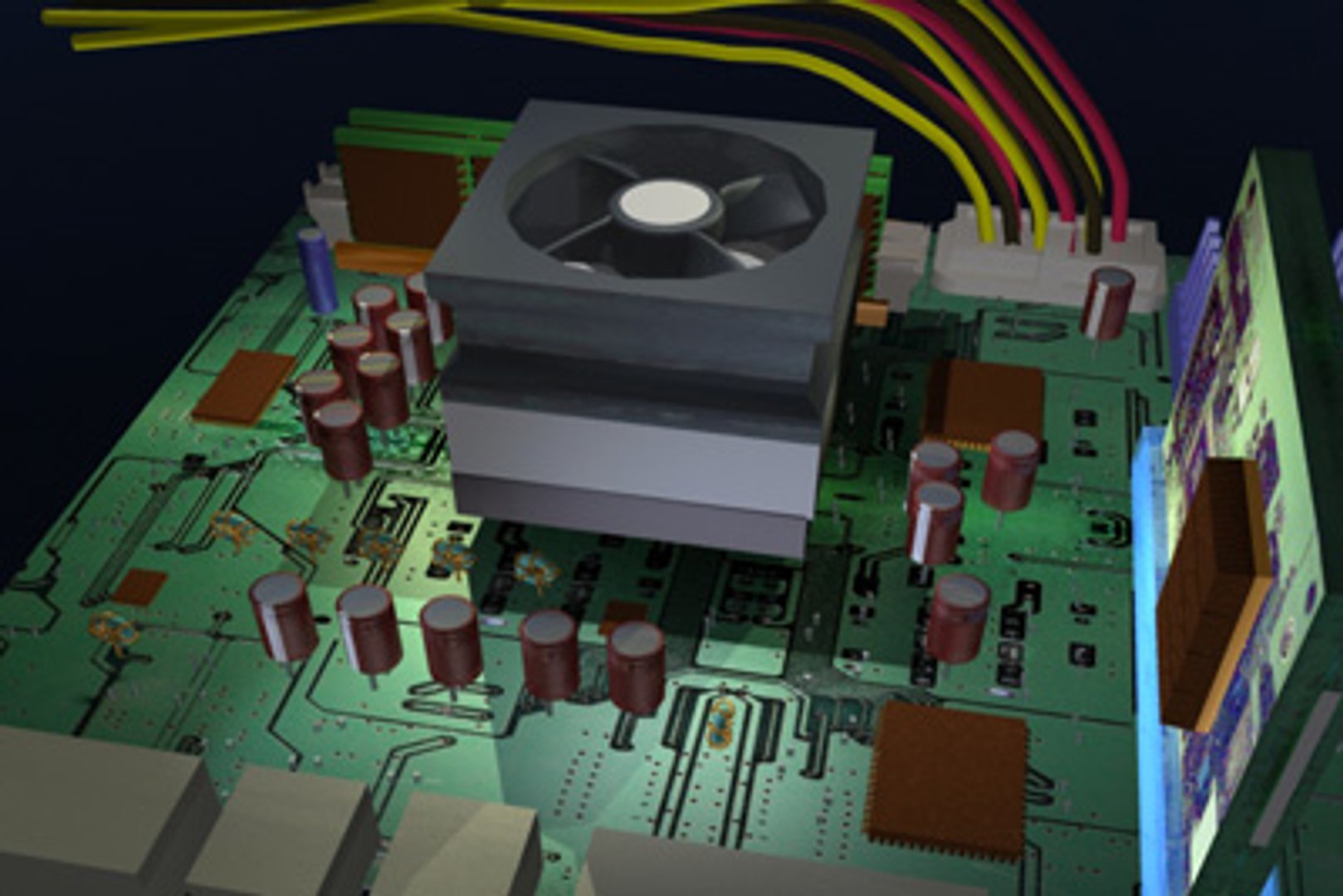 3d Computer Motherboard