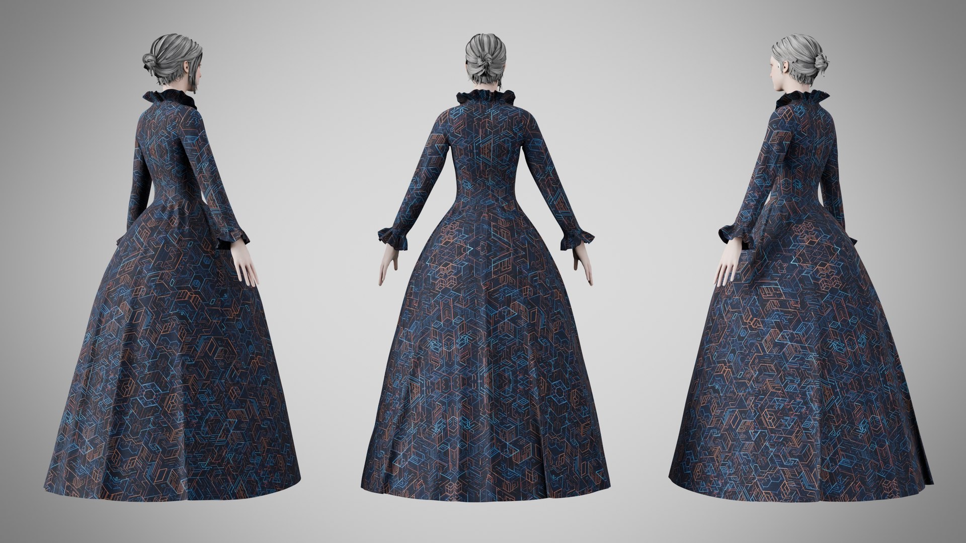 Dress 30 Neon Circuit Blocks 3D Model - TurboSquid 2486373