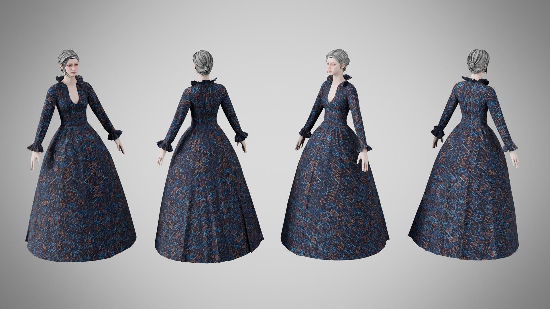 Dress 30 Neon Circuit Blocks 3D Model - TurboSquid 2486373