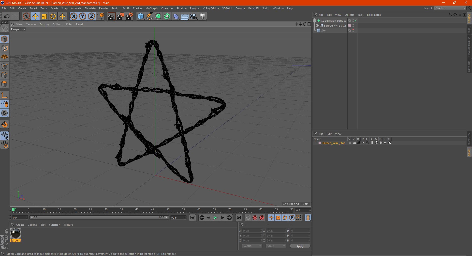 Barbed Wire Star Model - TurboSquid 1819269