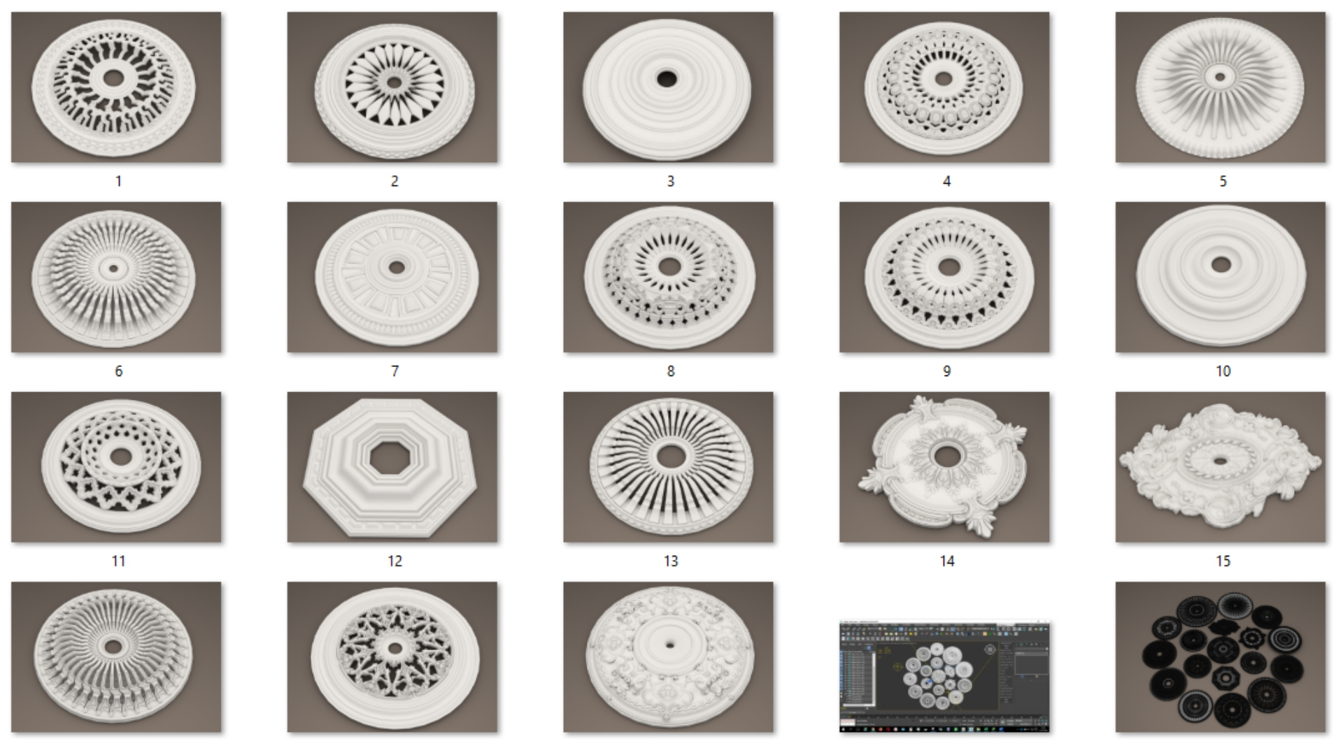 Ceiling Decor Set 3D model - TurboSquid 1717467