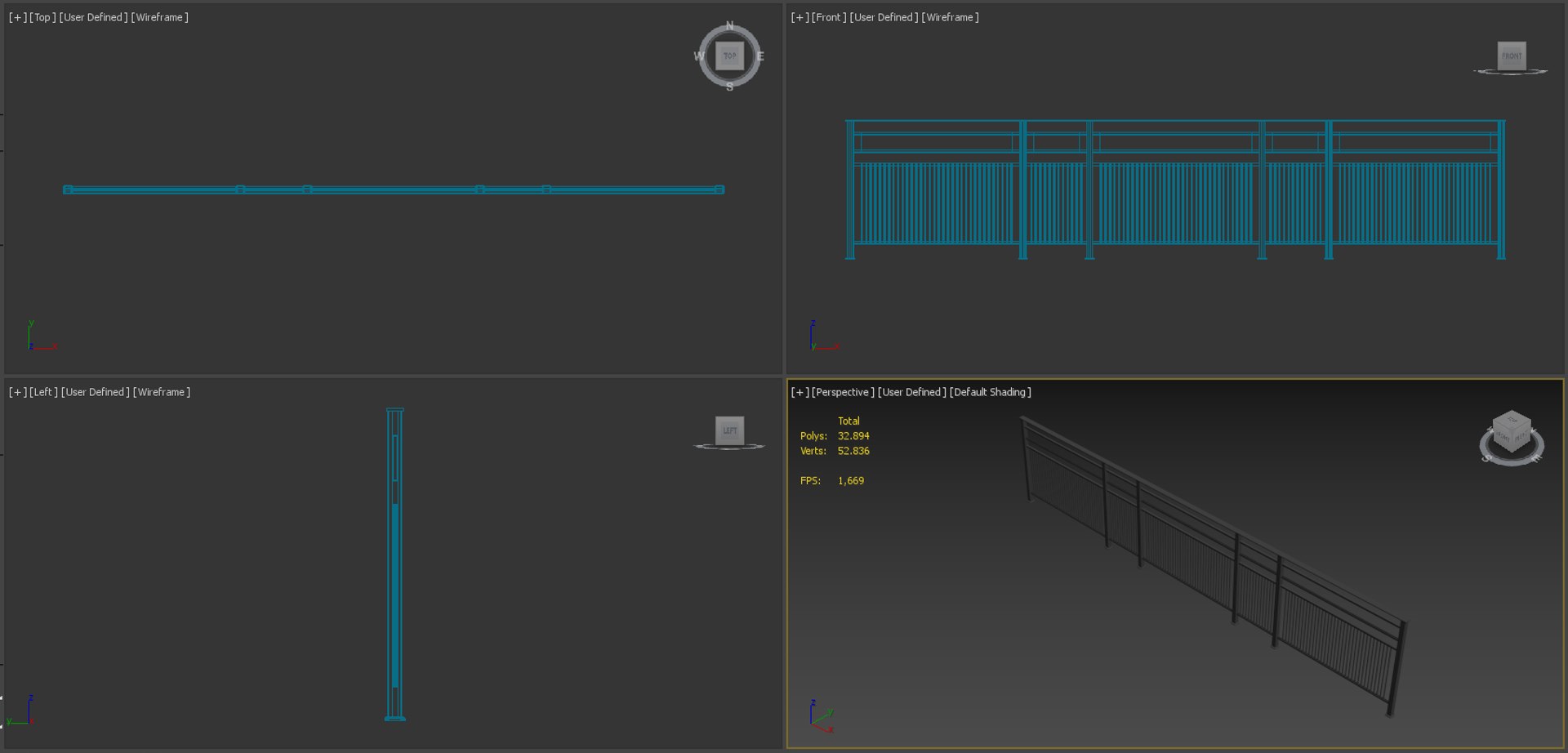 Railing 3D Model - TurboSquid 1961875